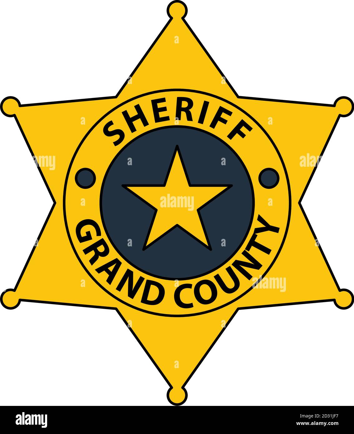 Sheriff Badge Icon. Editable Outline With Color Fill Design. Vector ...