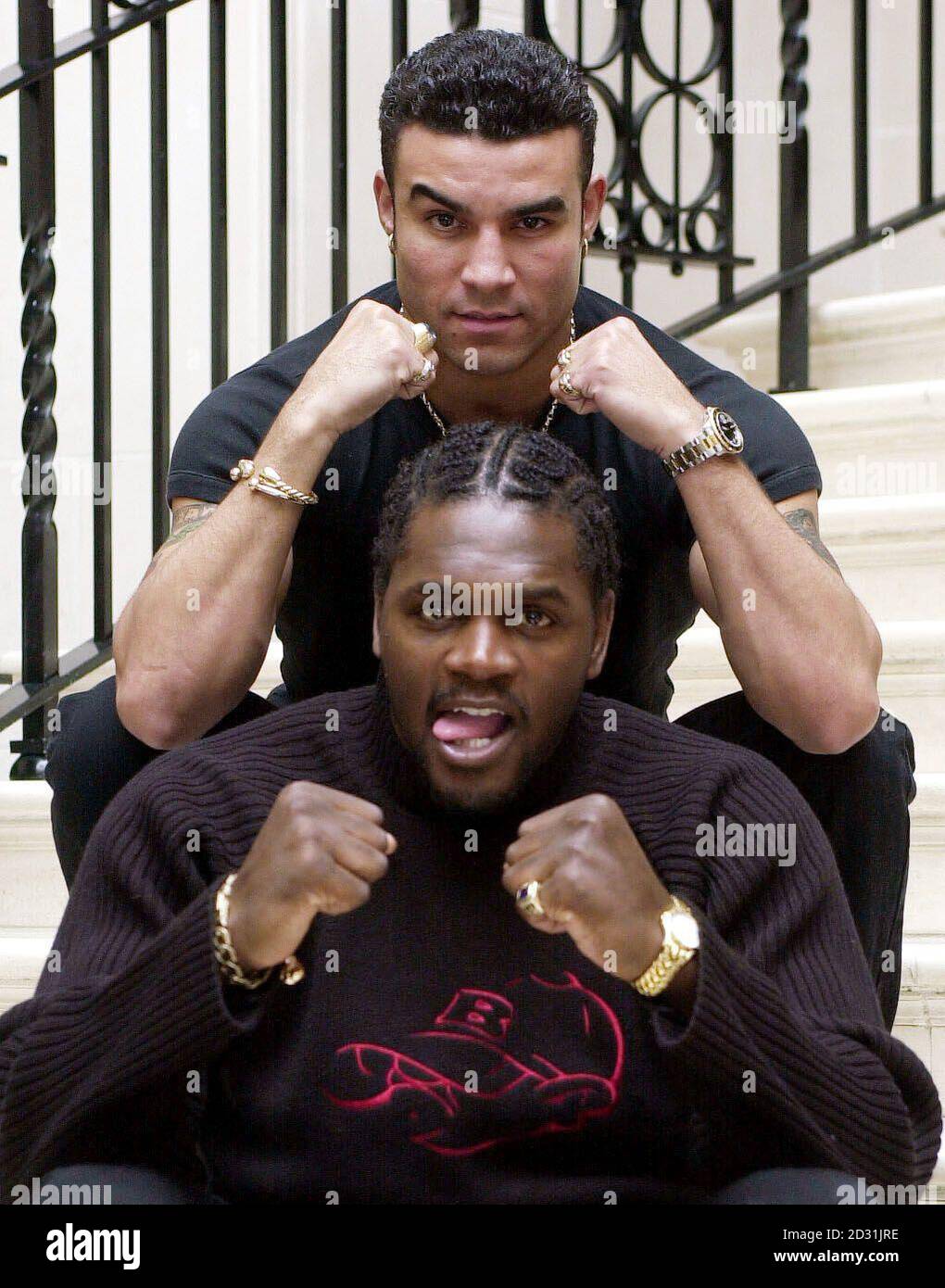 Olympic Heavyweight Boxing Champion Audley Harrison (front) and British ...