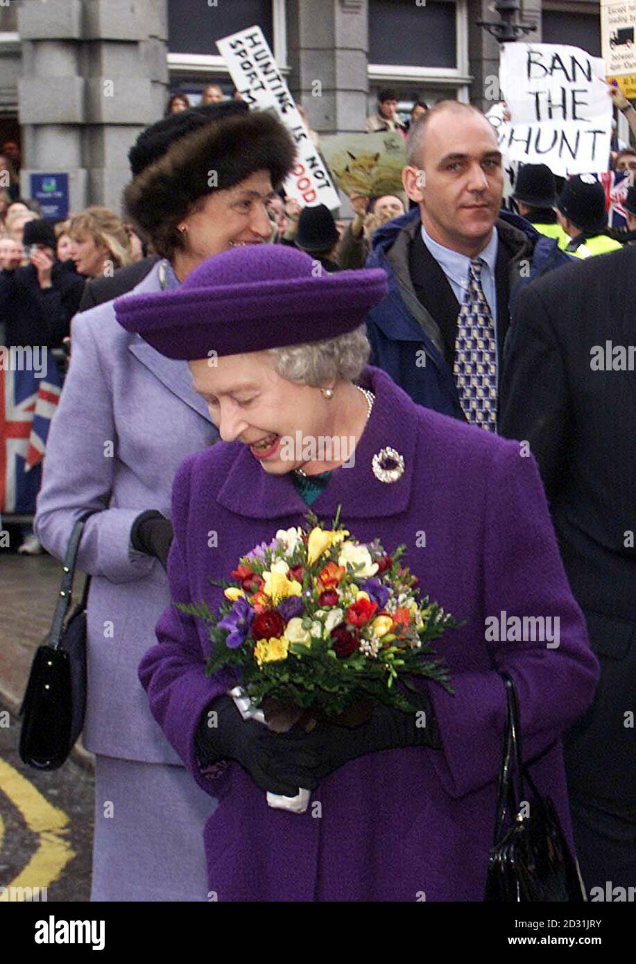 Britain's Queen Elizabeth II meets the public outside the Royal ...