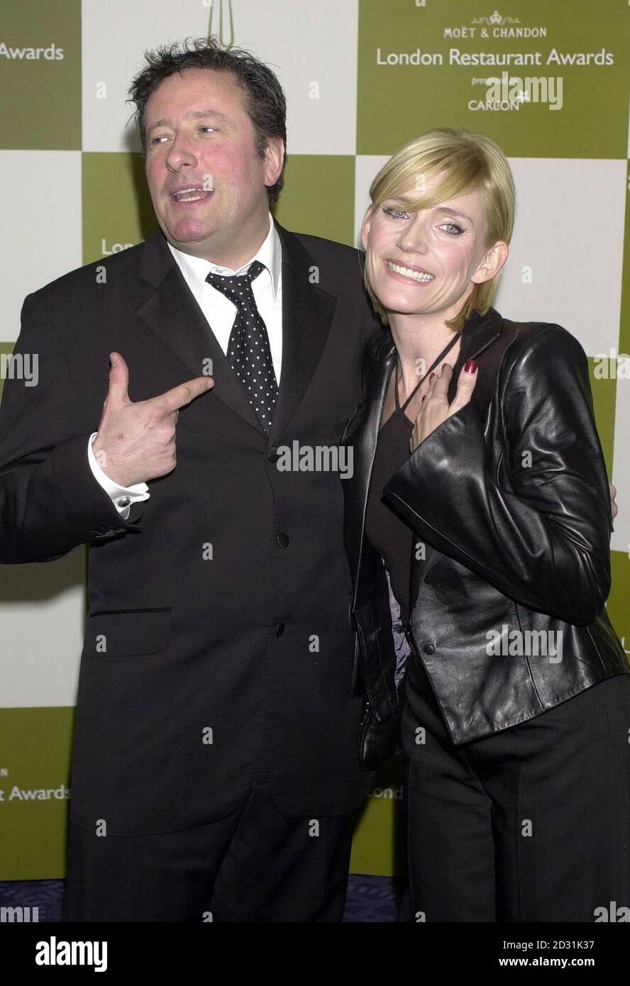 Entertainer Rowland Rivron and actress Michelle Collins during the Moet ...