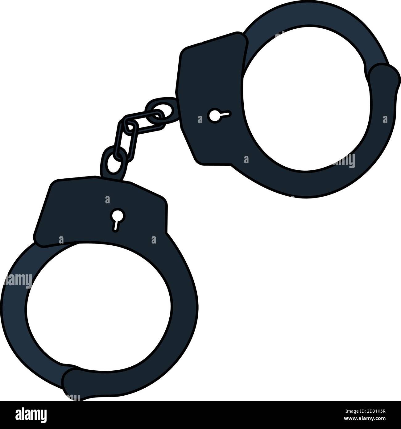 Police Handcuff Icon. Editable Outline With Color Fill Design. Vector ...