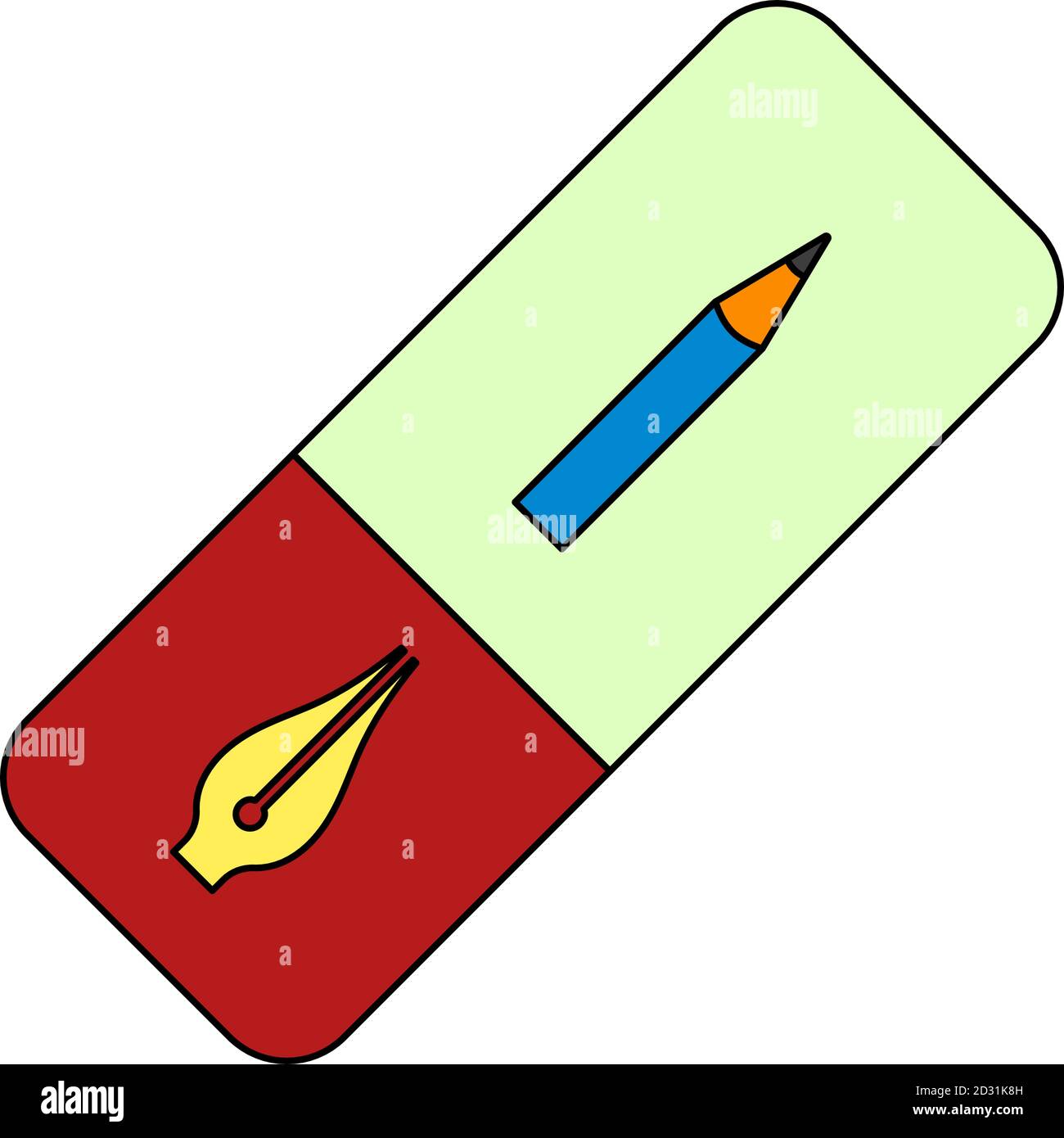 Eraser Icon. Editable Outline With Color Fill Design. Vector ...