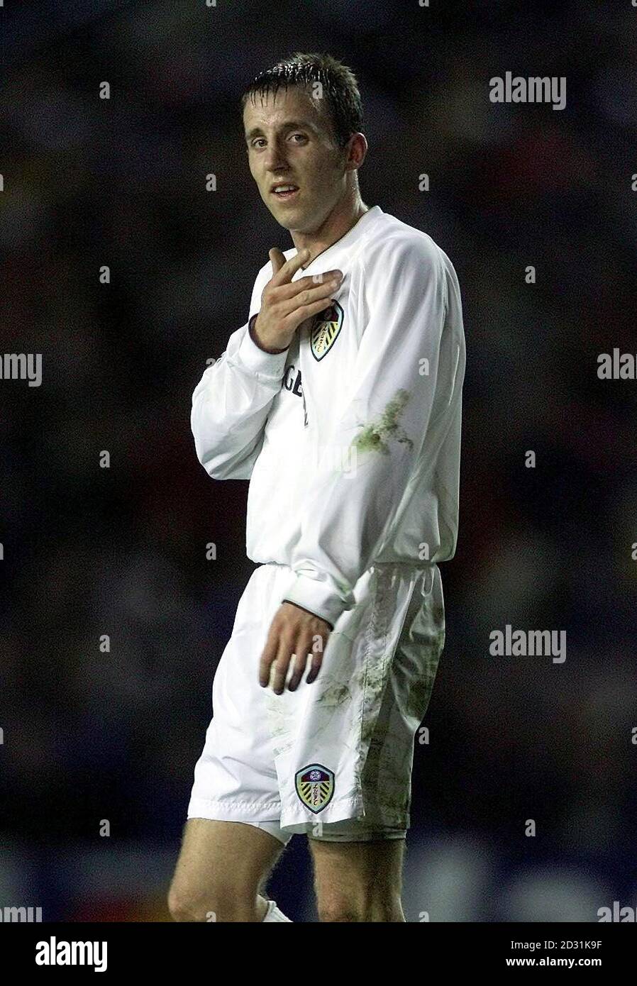 Leeds United's Lee Bowyer leaves the field after the Deportivo La ...