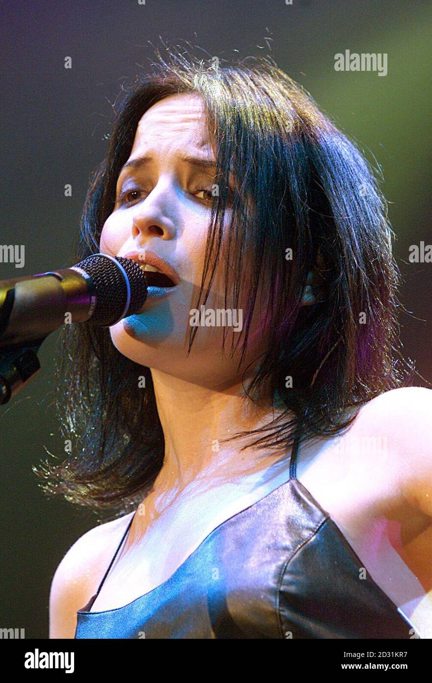 Singer Andrea Corr, of Irish band 'The Corrs', performing on stage ...