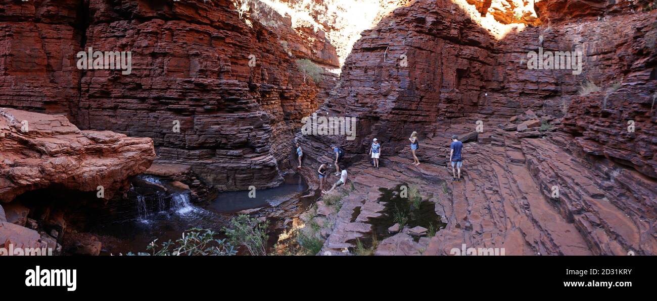 Spider Walk Canyon hike through the Hancock Gorge of Karijini National ...