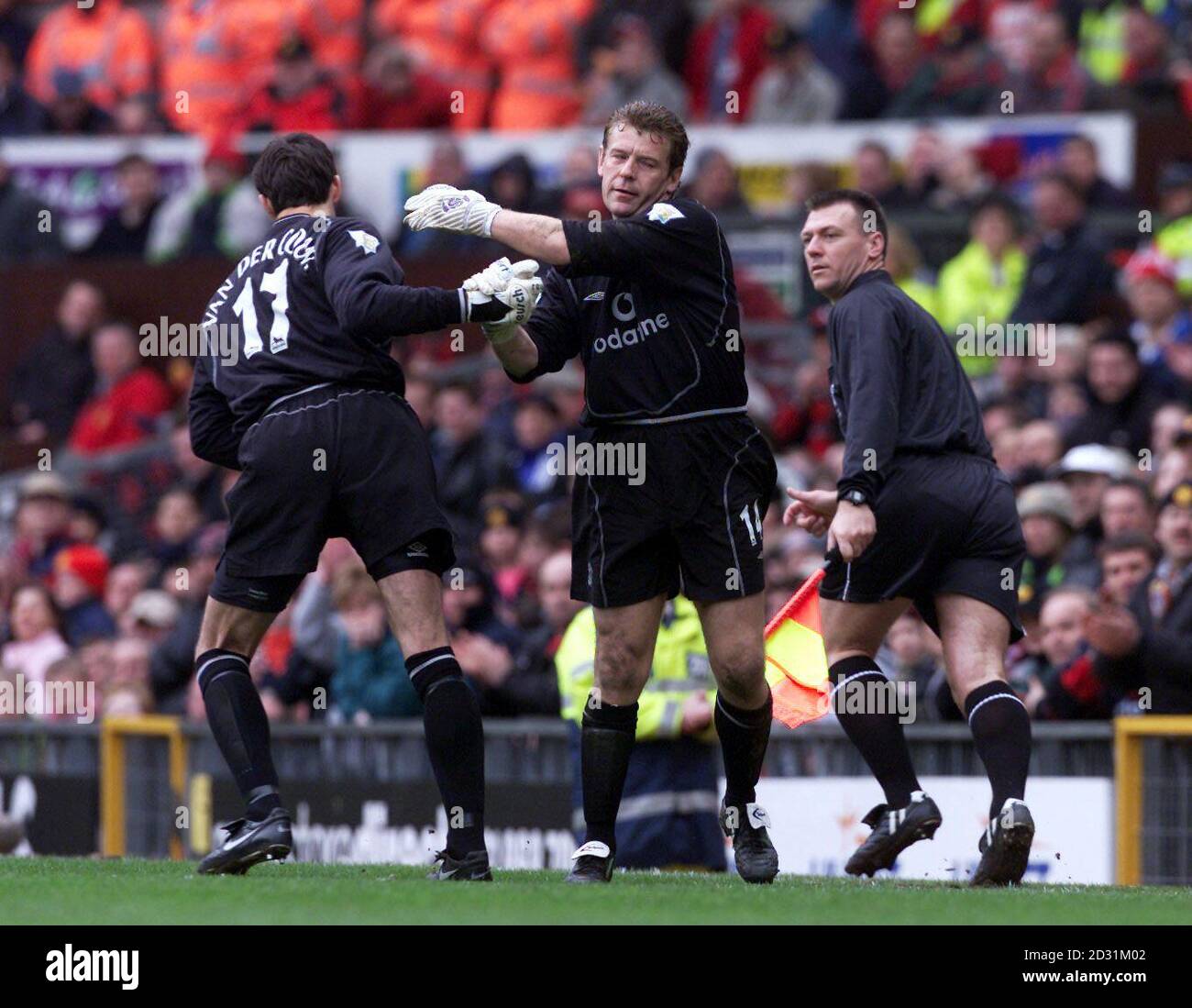 Manchester United's Goalkeeper Andy Goram is replaced in the second ...