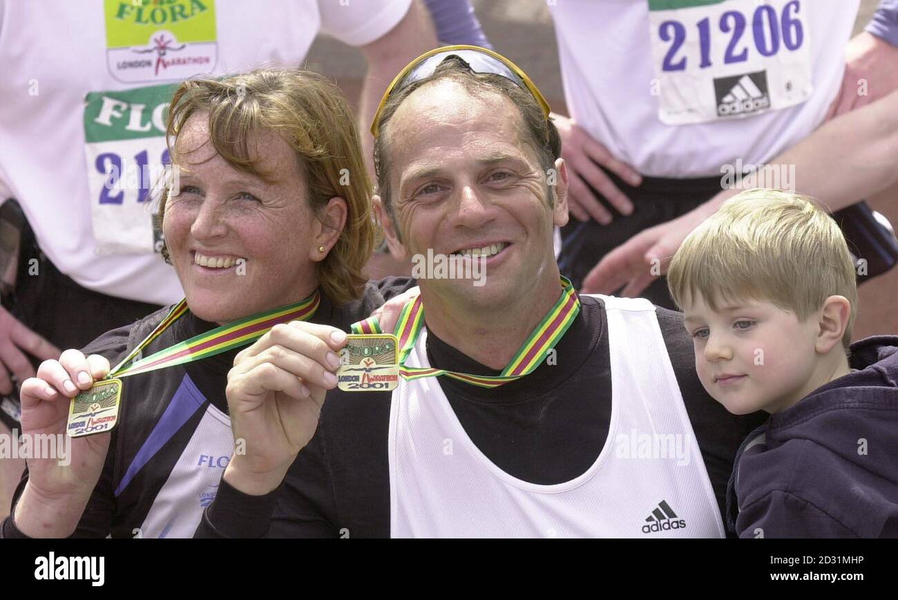Olympic champion Sir Steven Redgrave with his wife Ann and son Zac ...