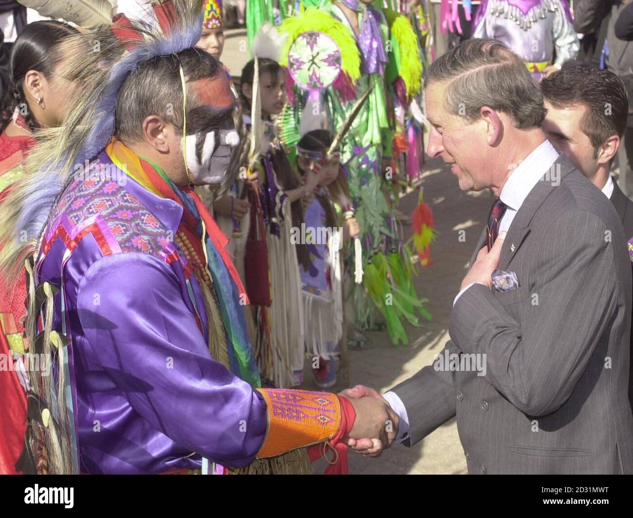 The Prince of Wales (right) is invited to an afternoon Cree dance, by ...