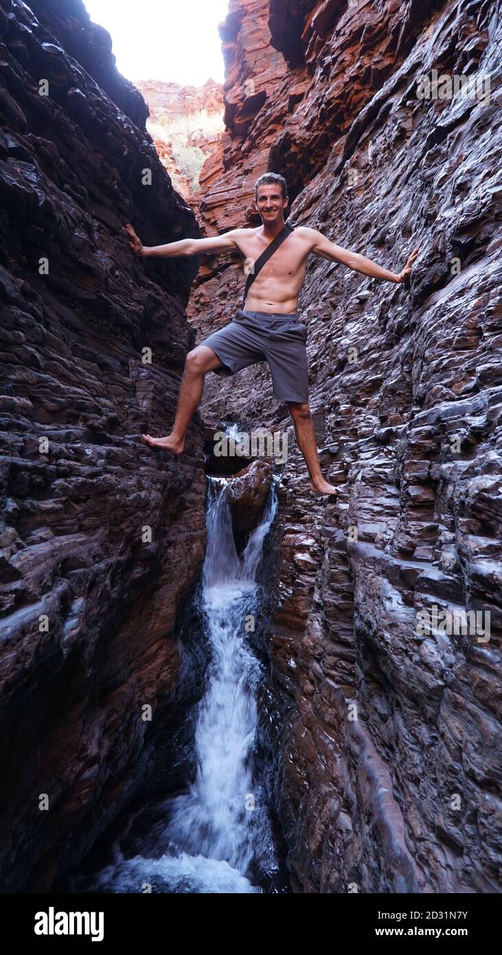 Spider Walk Canyon hike through the Hancock Gorge of Karijini National ...