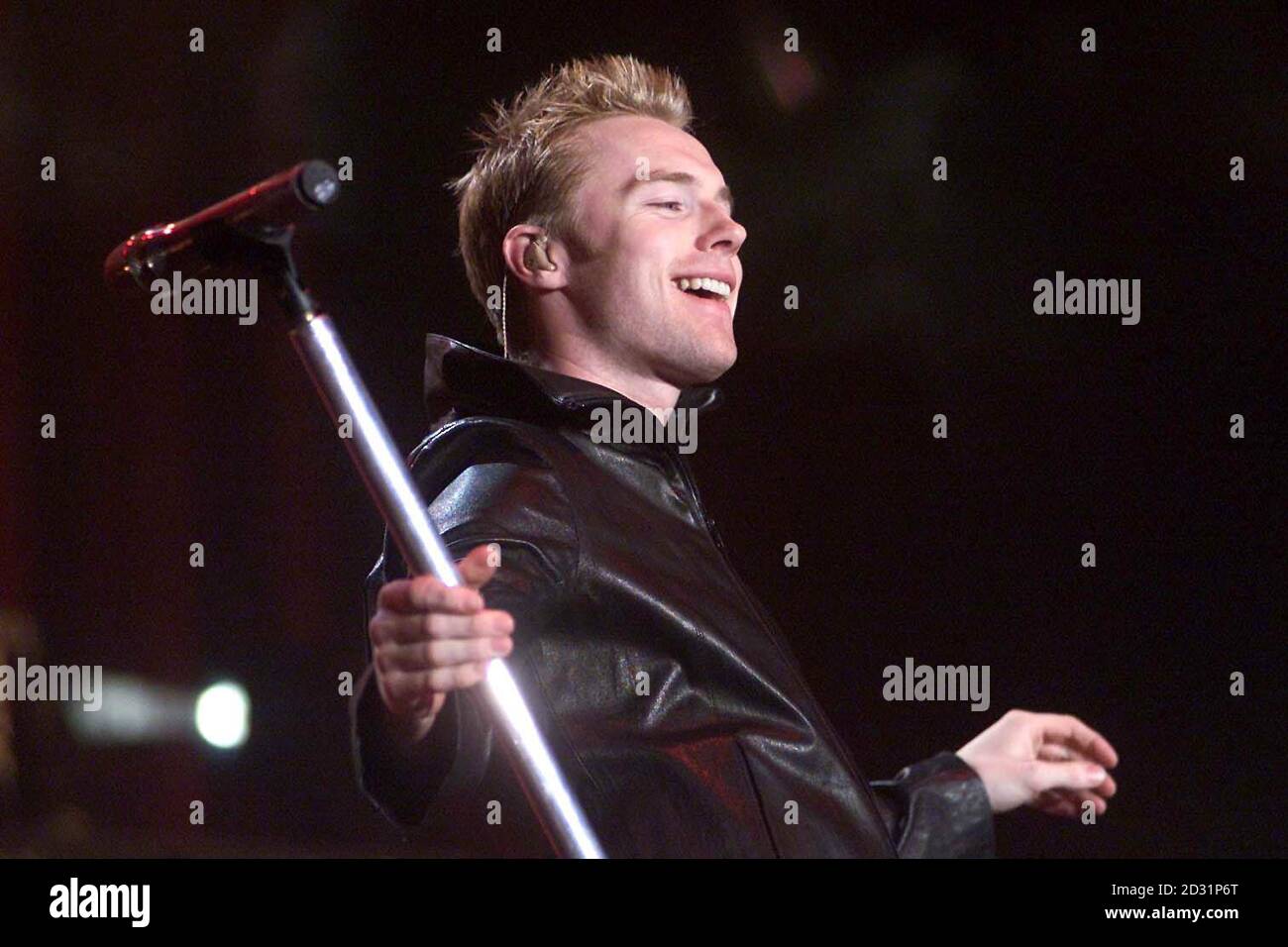 Irish Pop star Ronan Keating performing on stage at the Wembley Arena ...