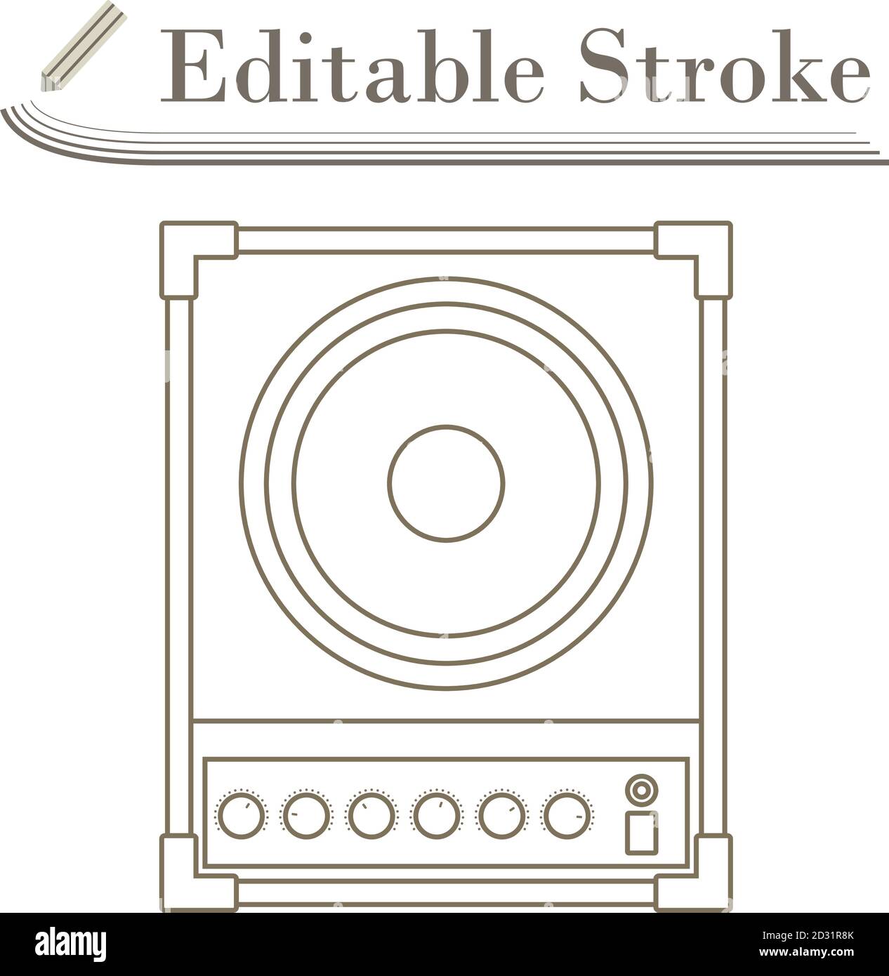 Audio Monitor Icon. Editable Stroke Simple Design. Vector Illustration ...