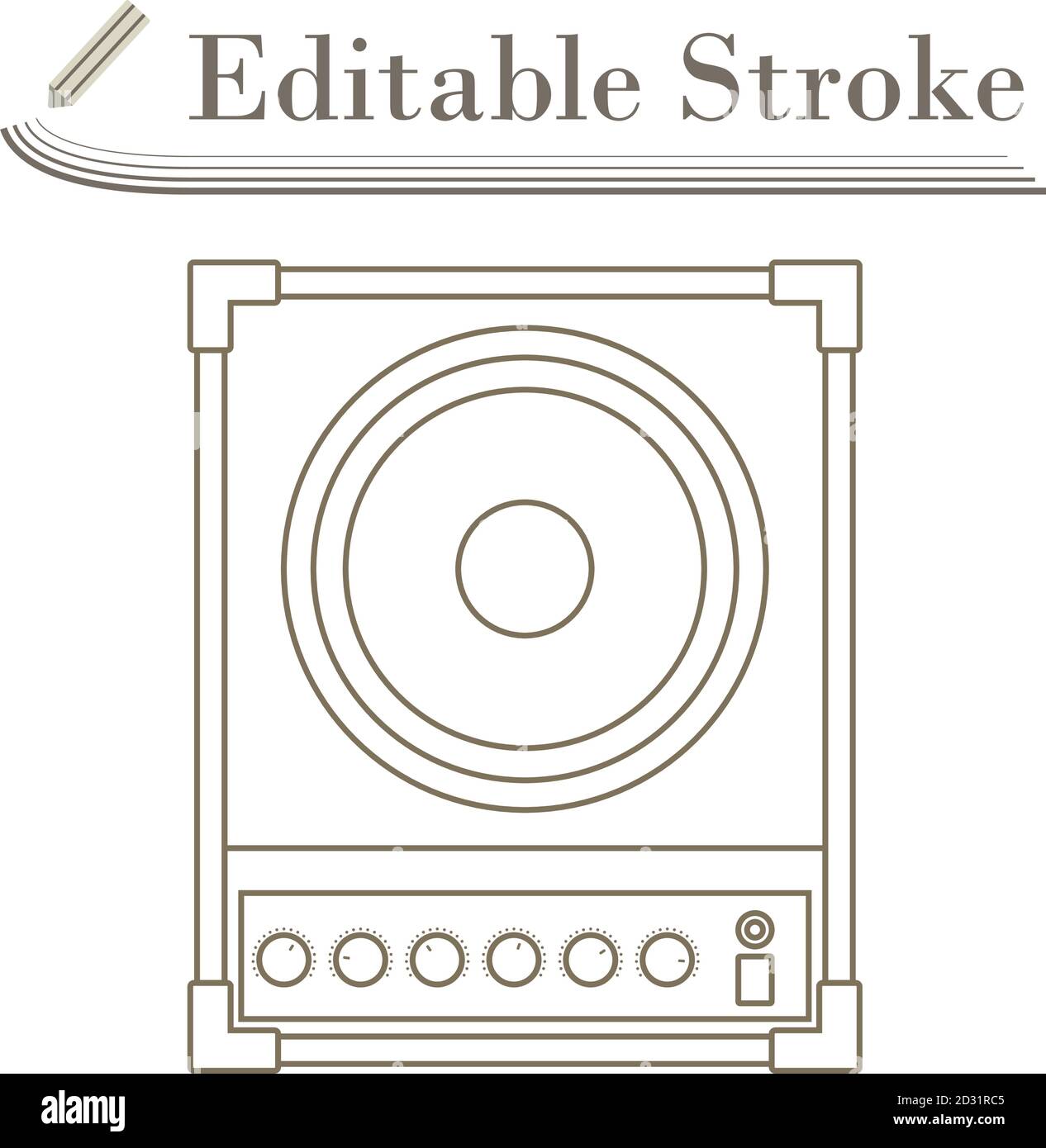 Audio Monitor Icon. Editable Stroke Simple Design. Vector Illustration ...