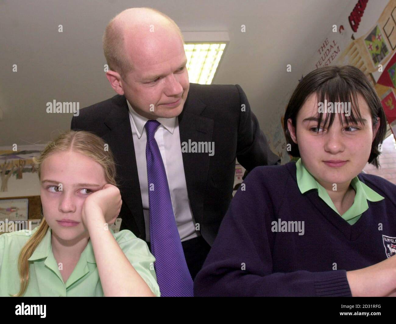 Conservative Party leader William Hague meets pupils at Fairfield Girls ...