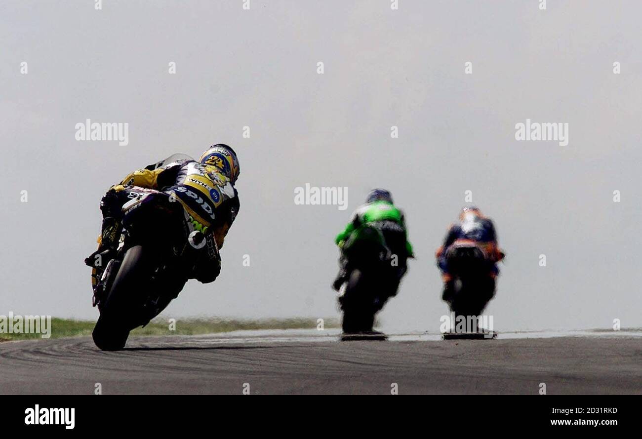 Stephane Chambon (left) chases his competitors up the hill out of the ...