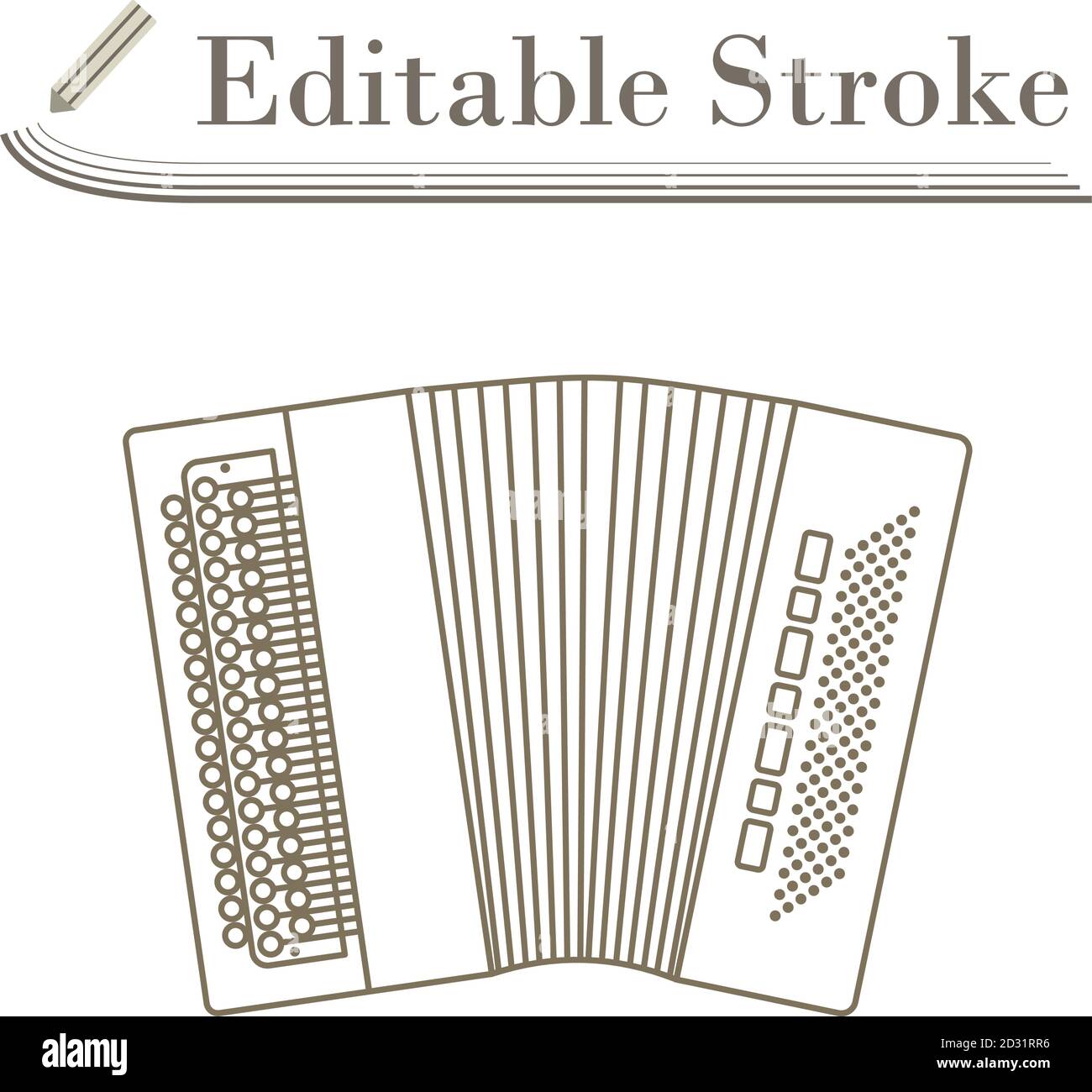 Accordion Icon. Editable Stroke Simple Design. Vector Illustration ...