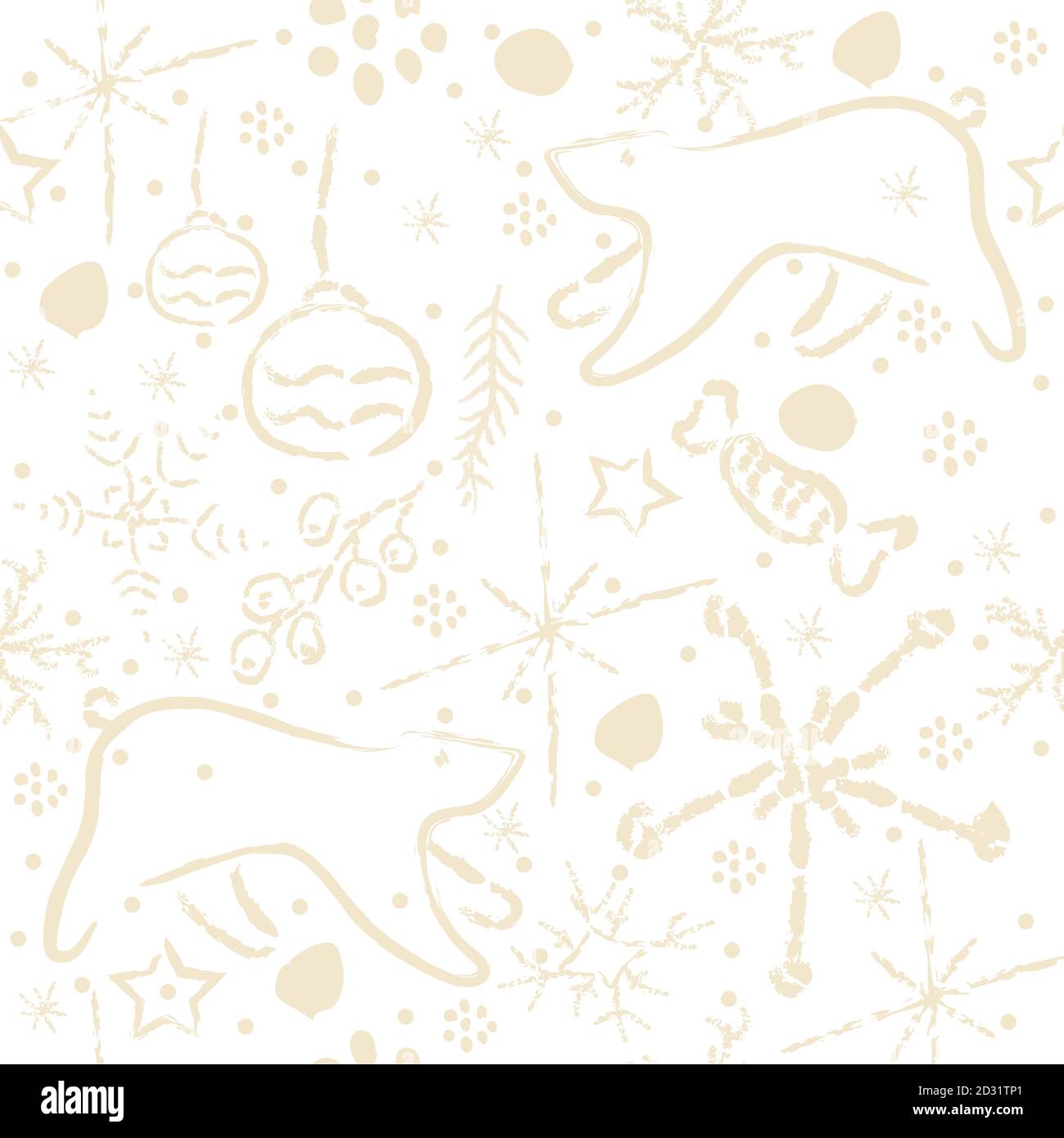 Cute Winter Pattern with bears and ornaments. Vector Illustration Stock ...
