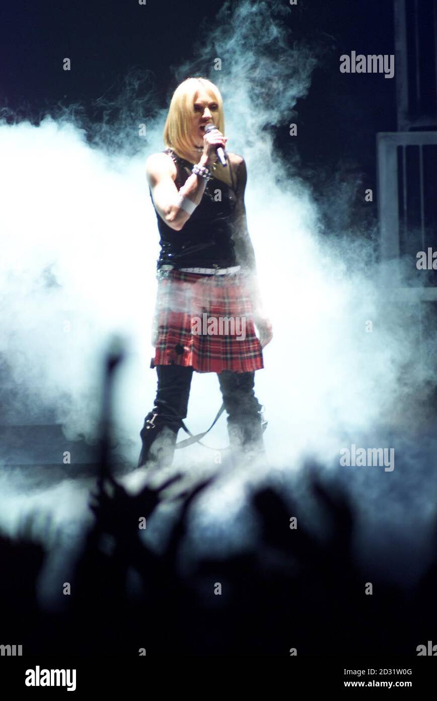 American pop singer Madonna performing on stage in Barcelona, Spain ...