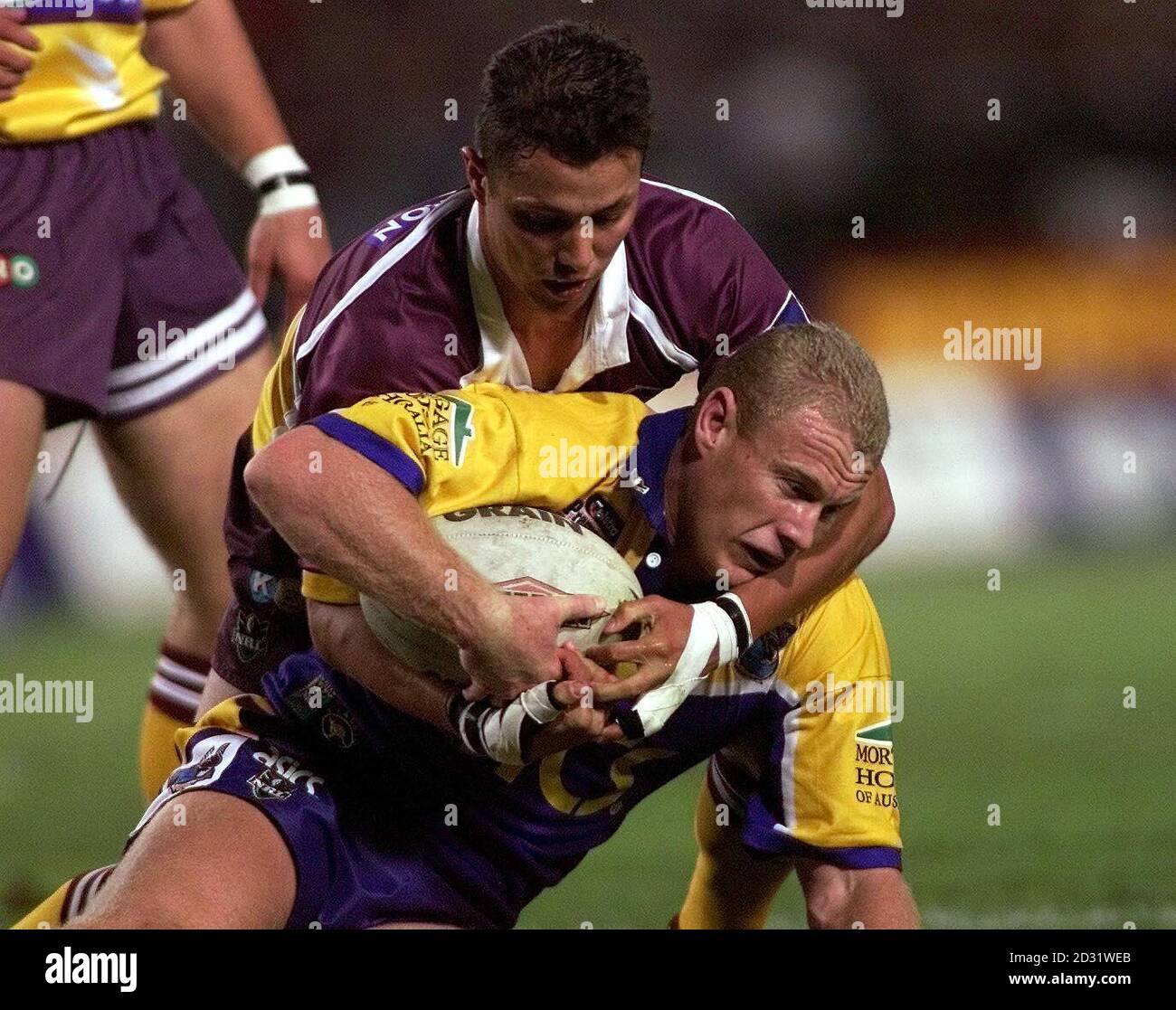 Brisbane's Wendell Sailor finds no way past the tackle of Parramatta's ...