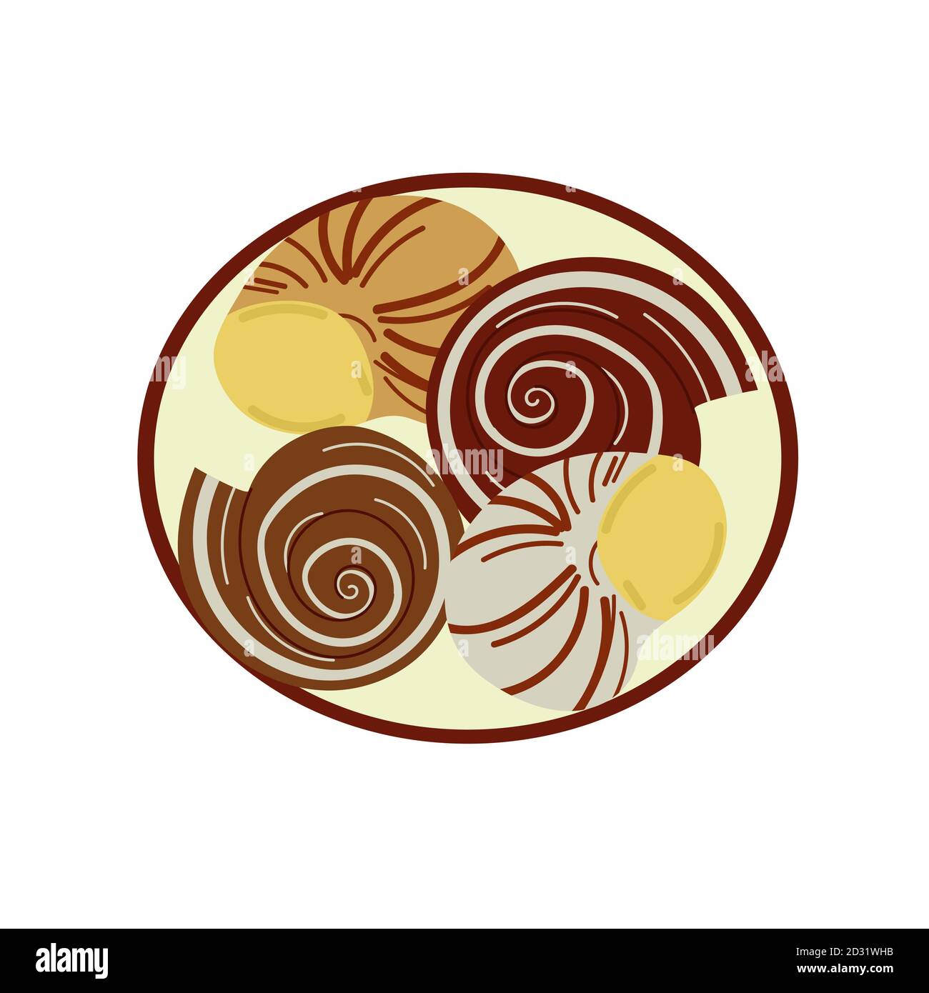 Cooked snails Stock Vector Images - Alamy