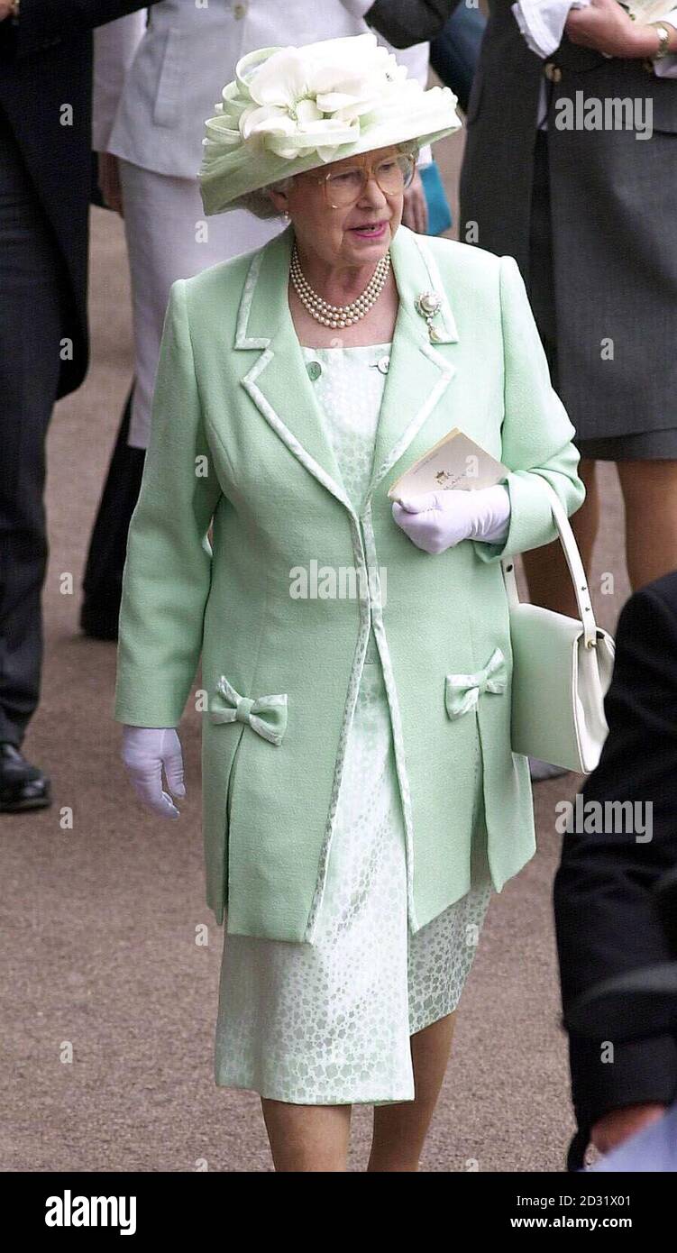 Queen Elizabeth II in the Royal enclosure, attending Royal Ascot after ...