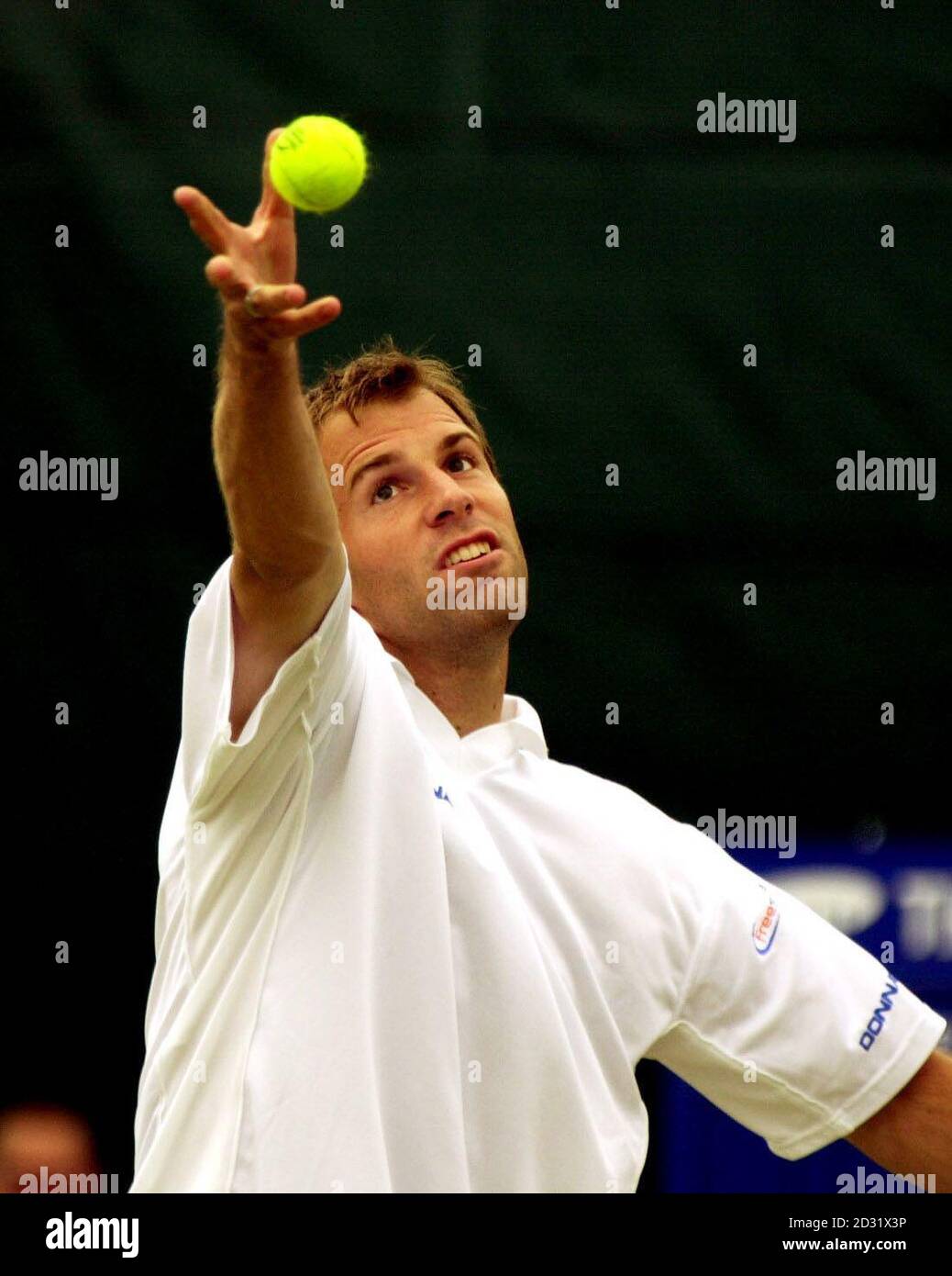 Great Britain's Greg Rusedski serves up against fellow countryman ...