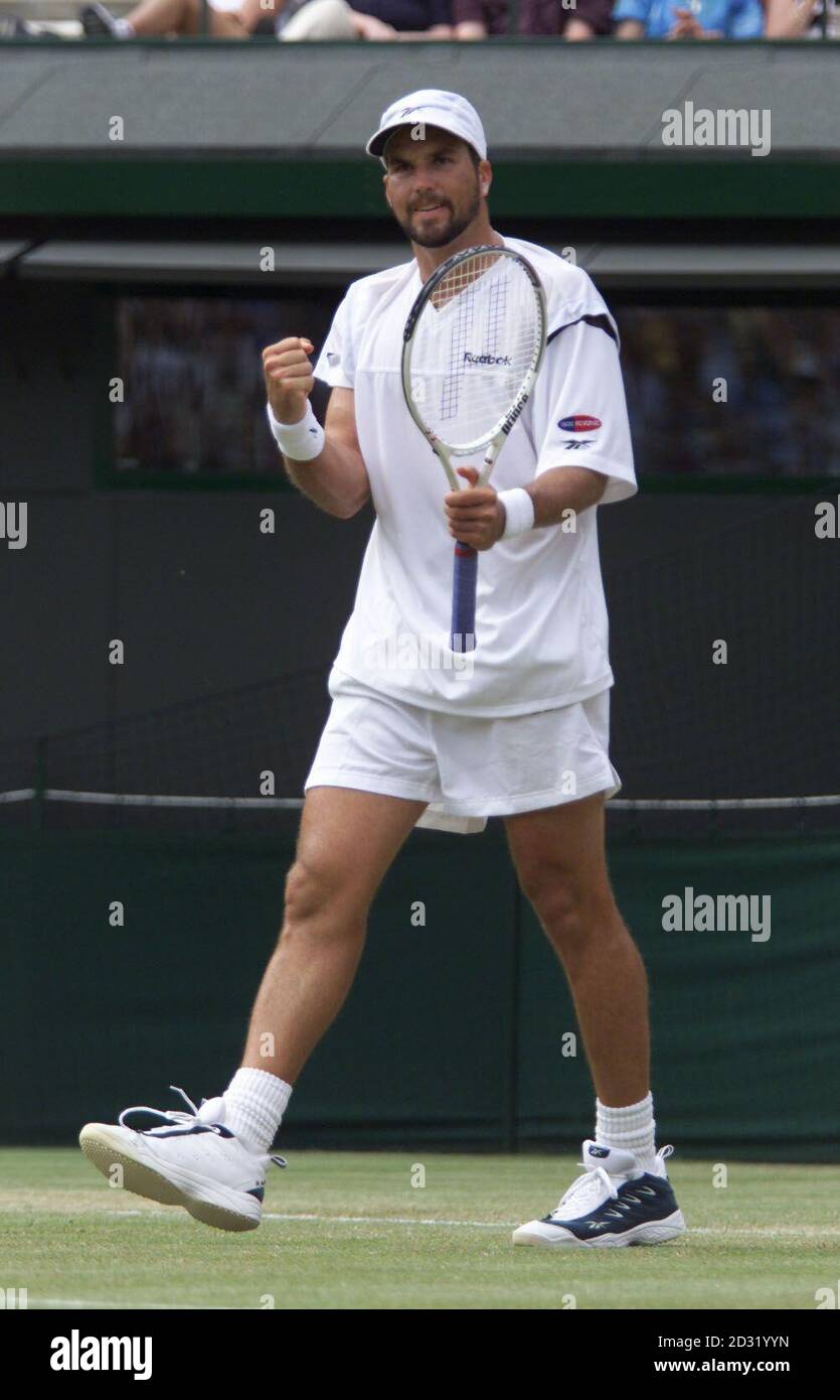 NO COMMERCIAL USE: Pat Rafter of Australia celebrates beating Sweden's ...