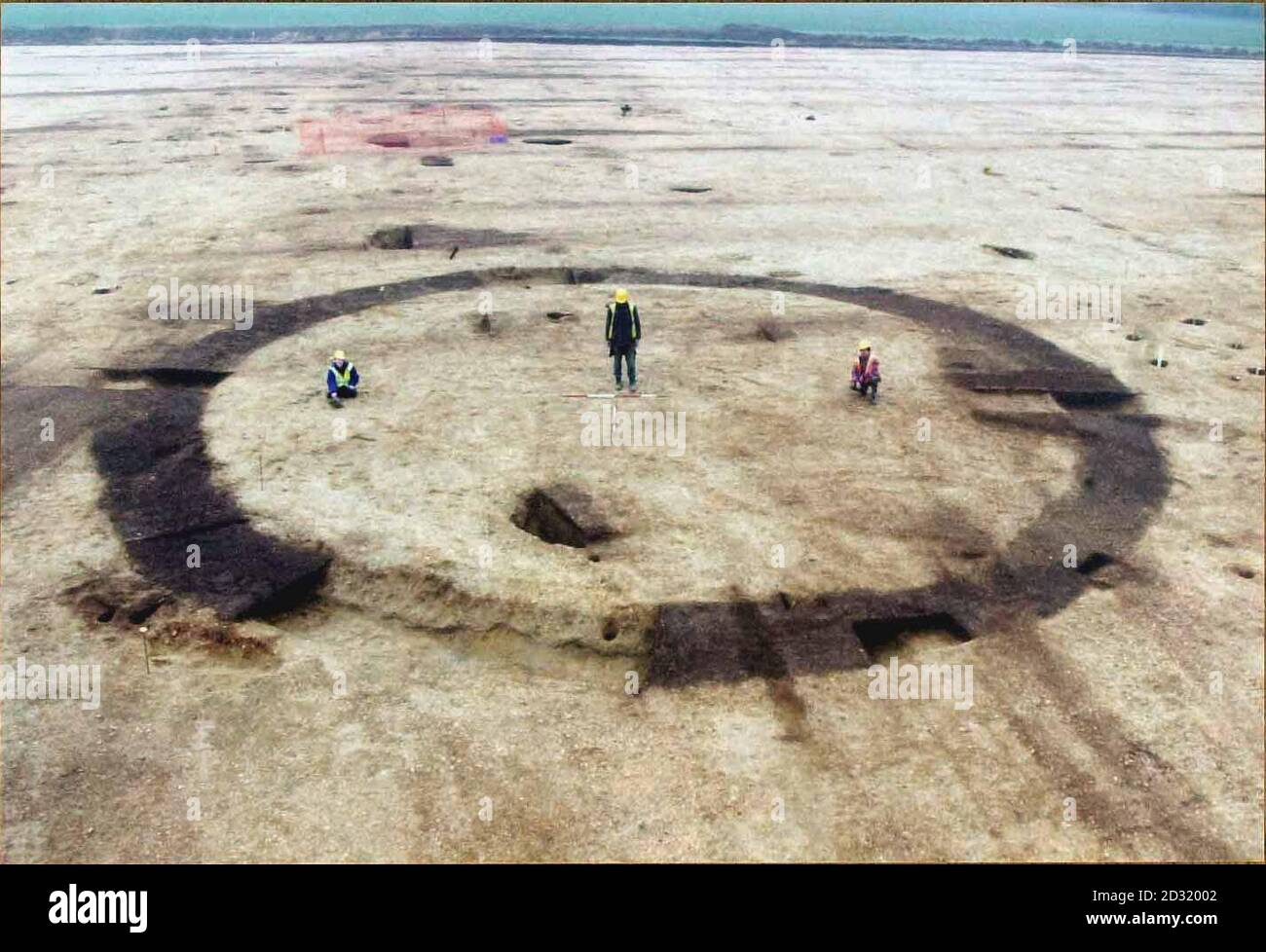 High angle photograph (copied) of the Bronze Age ring ditch being ...