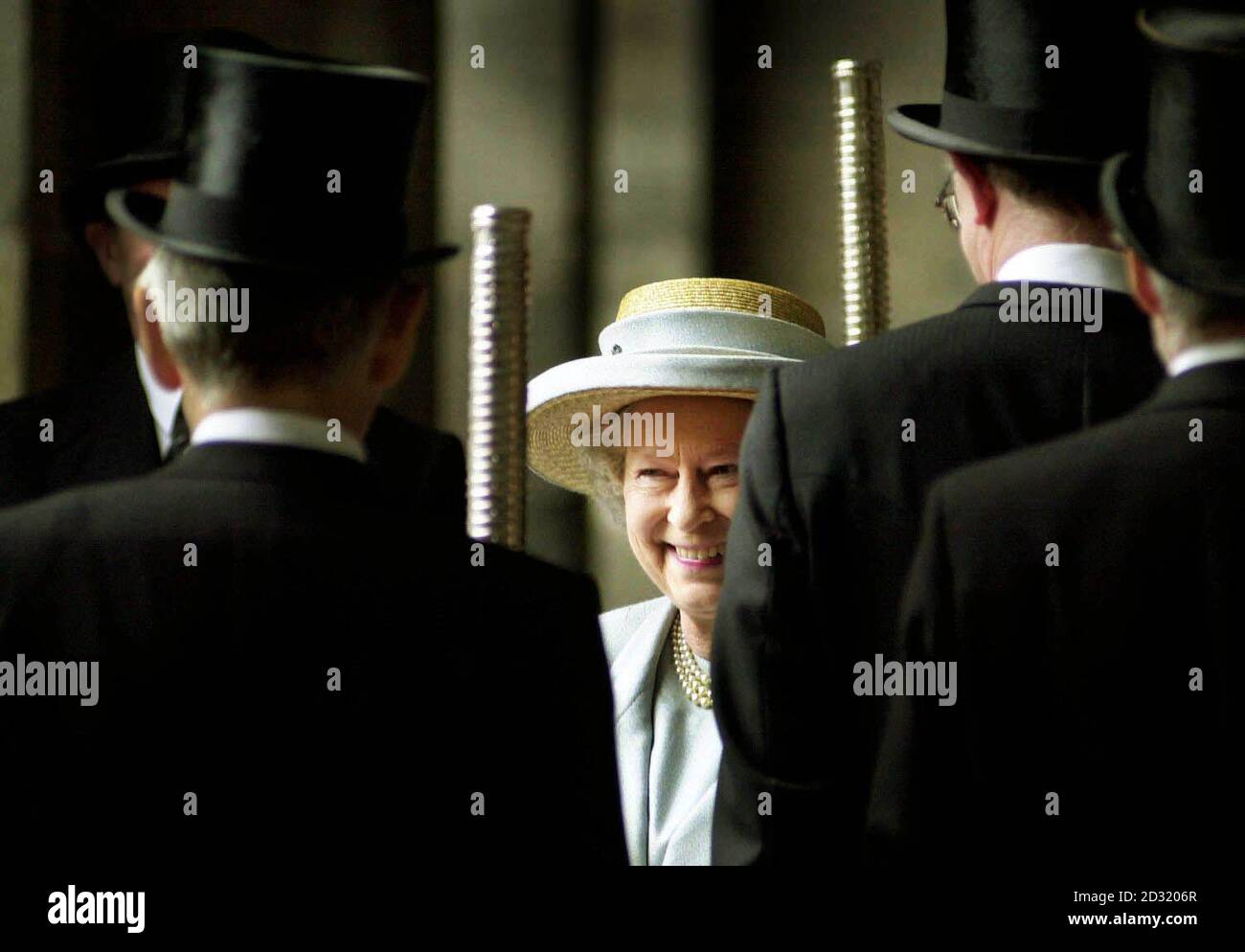 Queen Elizabeth II talks to the High Constables of Edinburgh as she ...