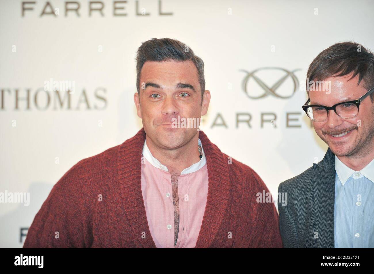 Singer Robbie Williams and Ben Dickens, Head of Design, at the launch ...