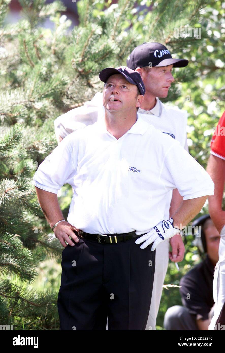 Wales' Ian Woosnam after throwing his three wood away after being ...
