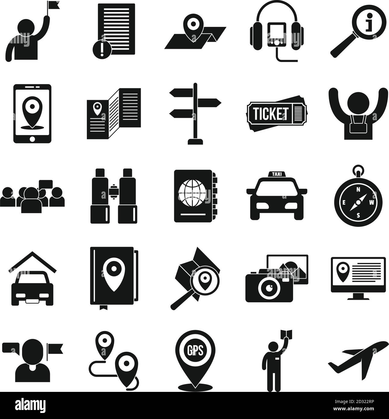 Guide icons set. Simple set of guide vector icons for web design on ...