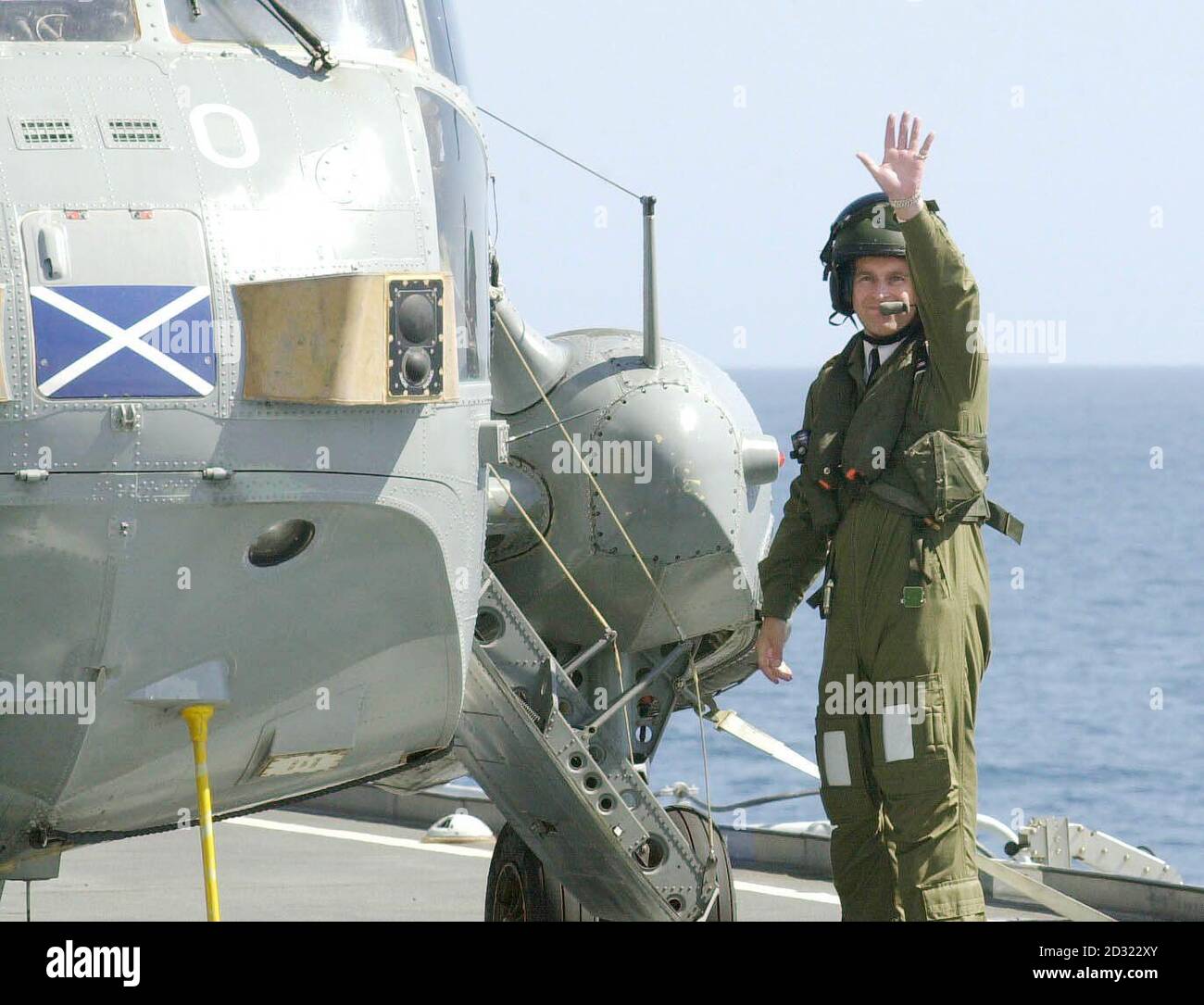 Britain's, Duke of York, 41, leaves in a Sea King helicopter from the ...