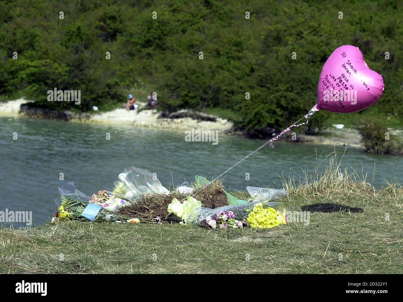 Tributes at the scene where three children drowned. Sharla Blair and ...