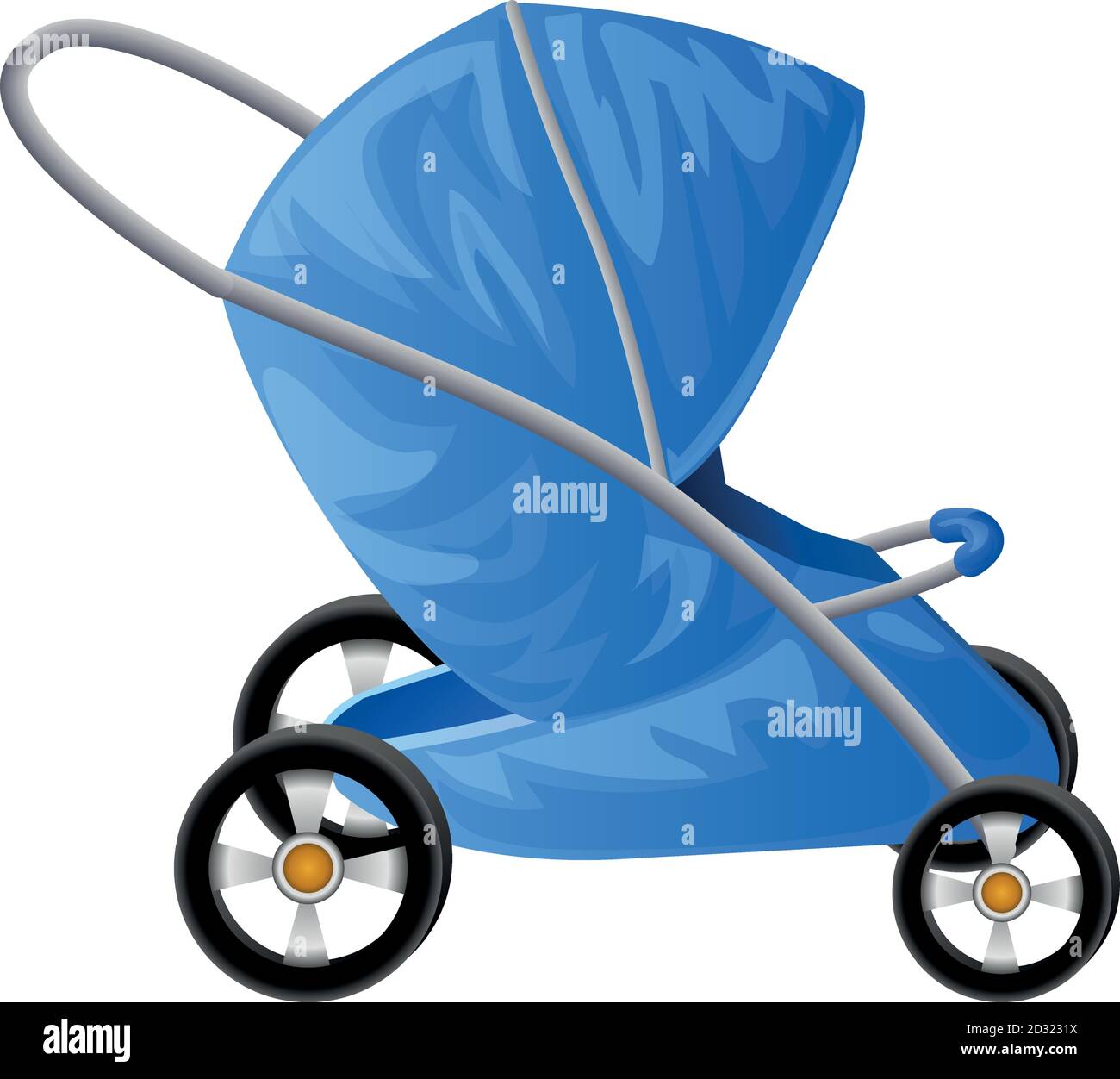 Pram icon. Cartoon of pram vector icon for web design isolated on white ...