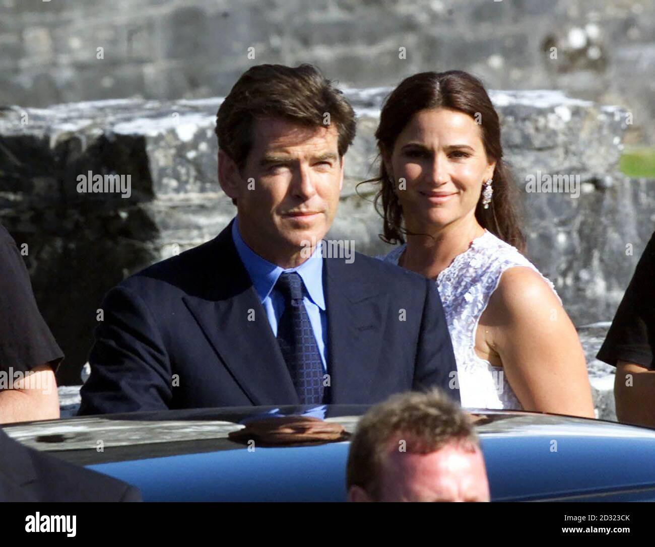 Actor Pierce Brosnan and his bride to be Keely Shaye-Smith at ...