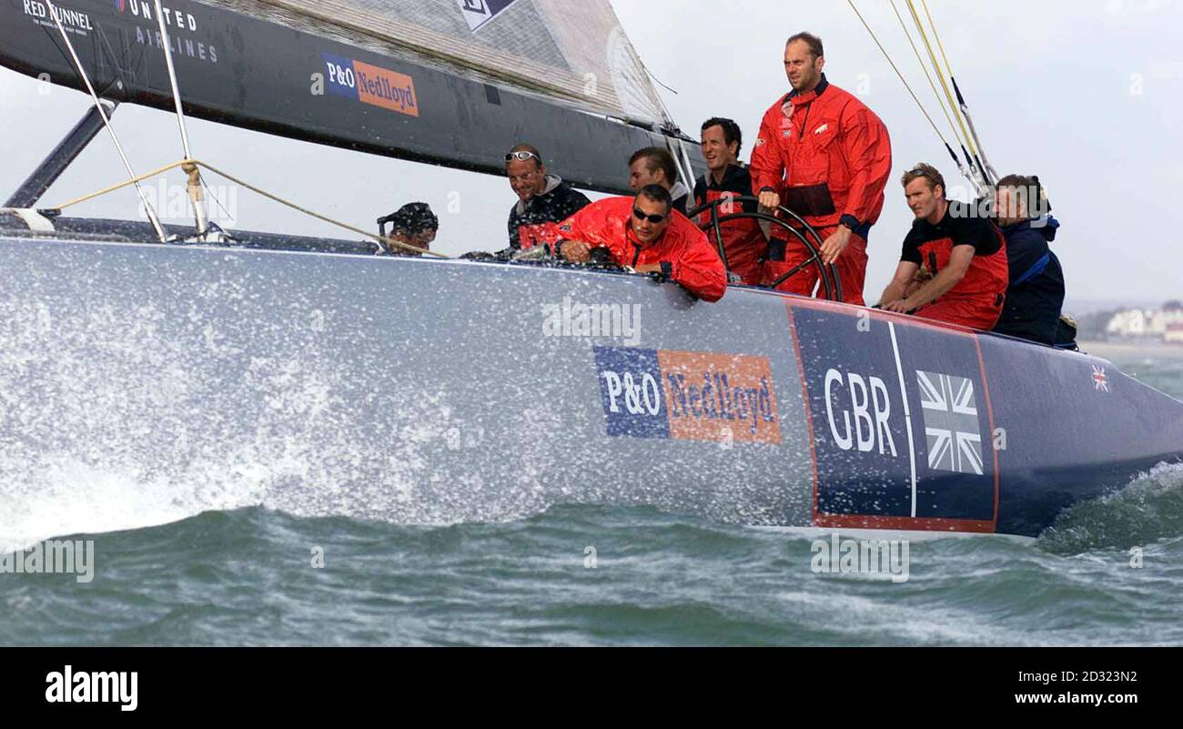 Olympic rower sir steve redgrave at the helm of idanten hi-res stock ...