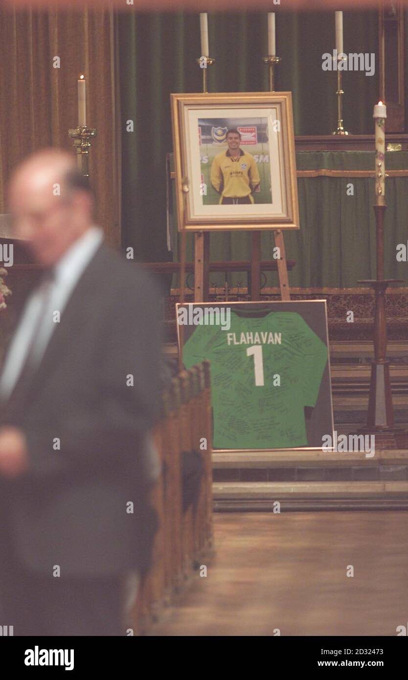 The altar at St James' Church for the funeral of Portsmouth FC ...