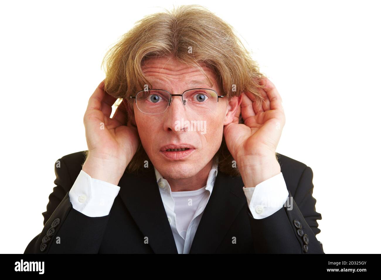 Hands Behind Ears High Resolution Stock Photography and Images - Alamy