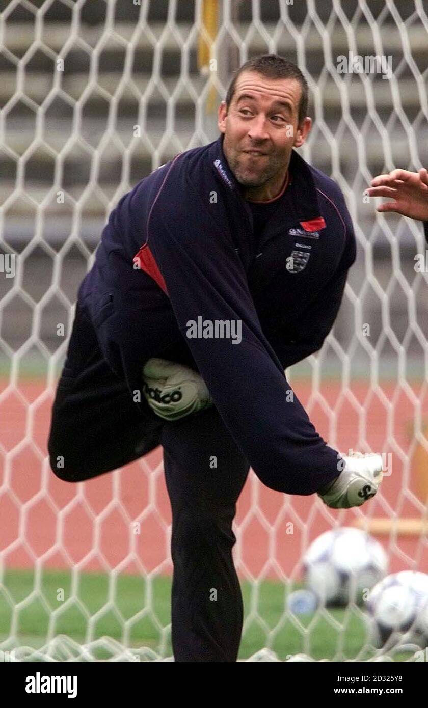 England goalkeeper Nigel Martyn during training at the Olympic Stadium ...