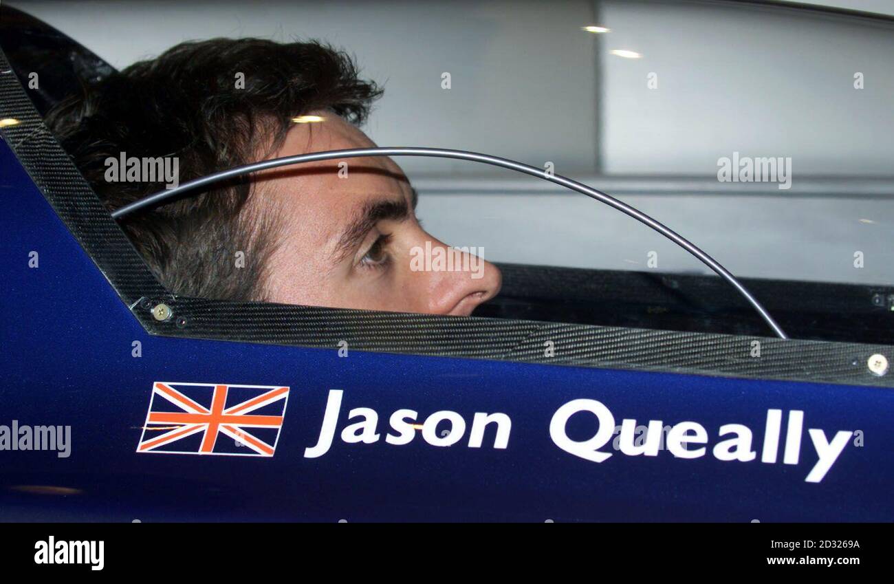 Olympic Gold medalist Jason Queally sits inside the chassis of the ...