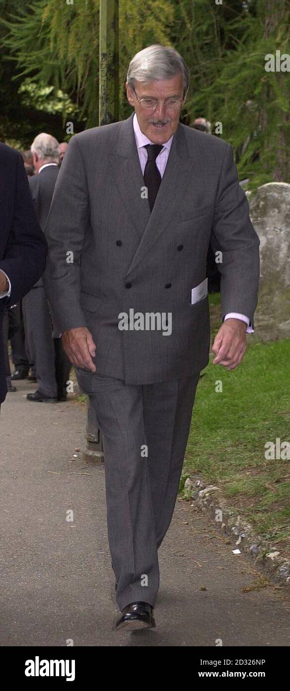 Sports commentator Jimmy Hill leaves the memorial service of football ...