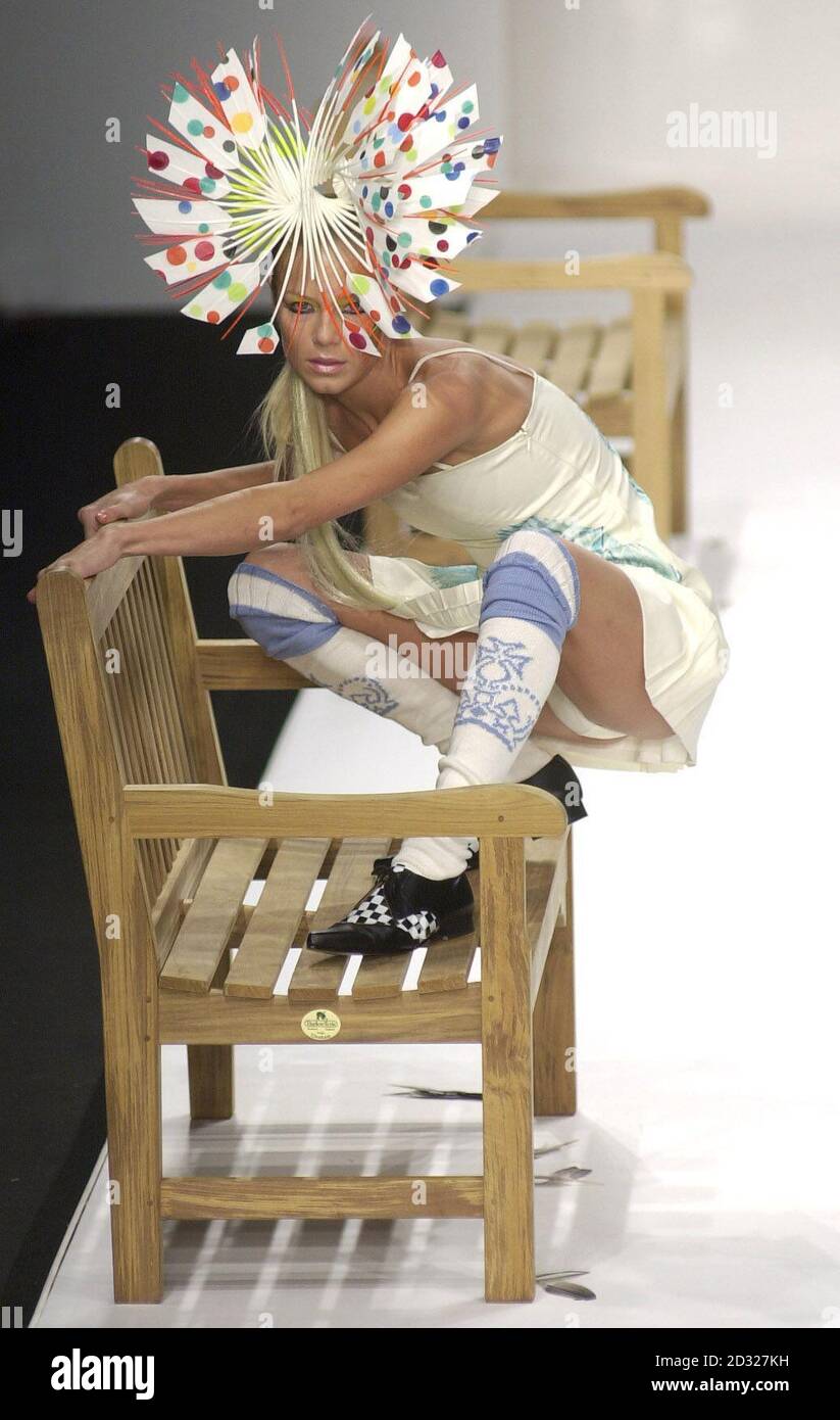 A model wearing a creation from the Dai Rees collection during the ...