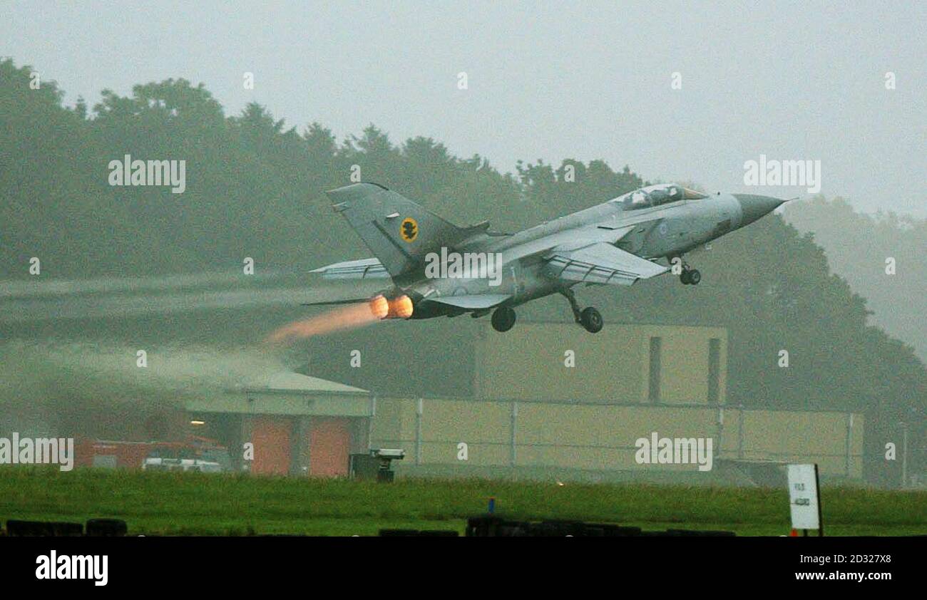 One of six Tornado F3 Aircraft which left RAF Leeming, heading for The ...