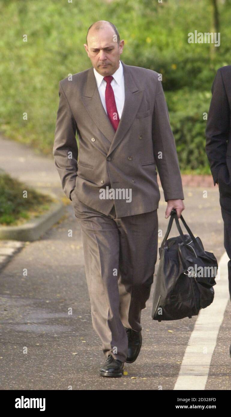 Police officer David Manton arriving at Peterborough Crown Court ...
