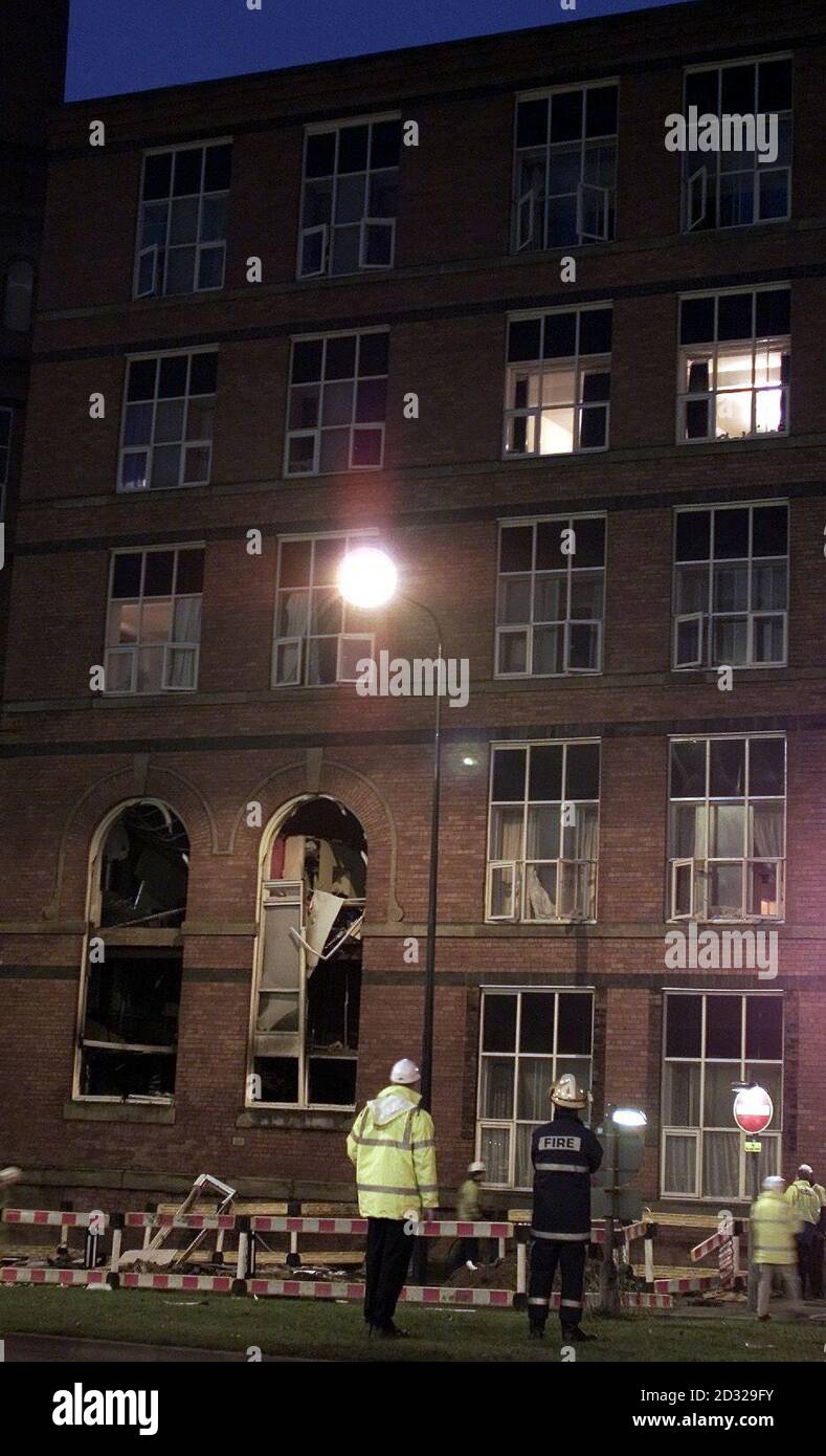 The scene at Ashton-under-Lyne, Greater Manchester, where a gas blast ...