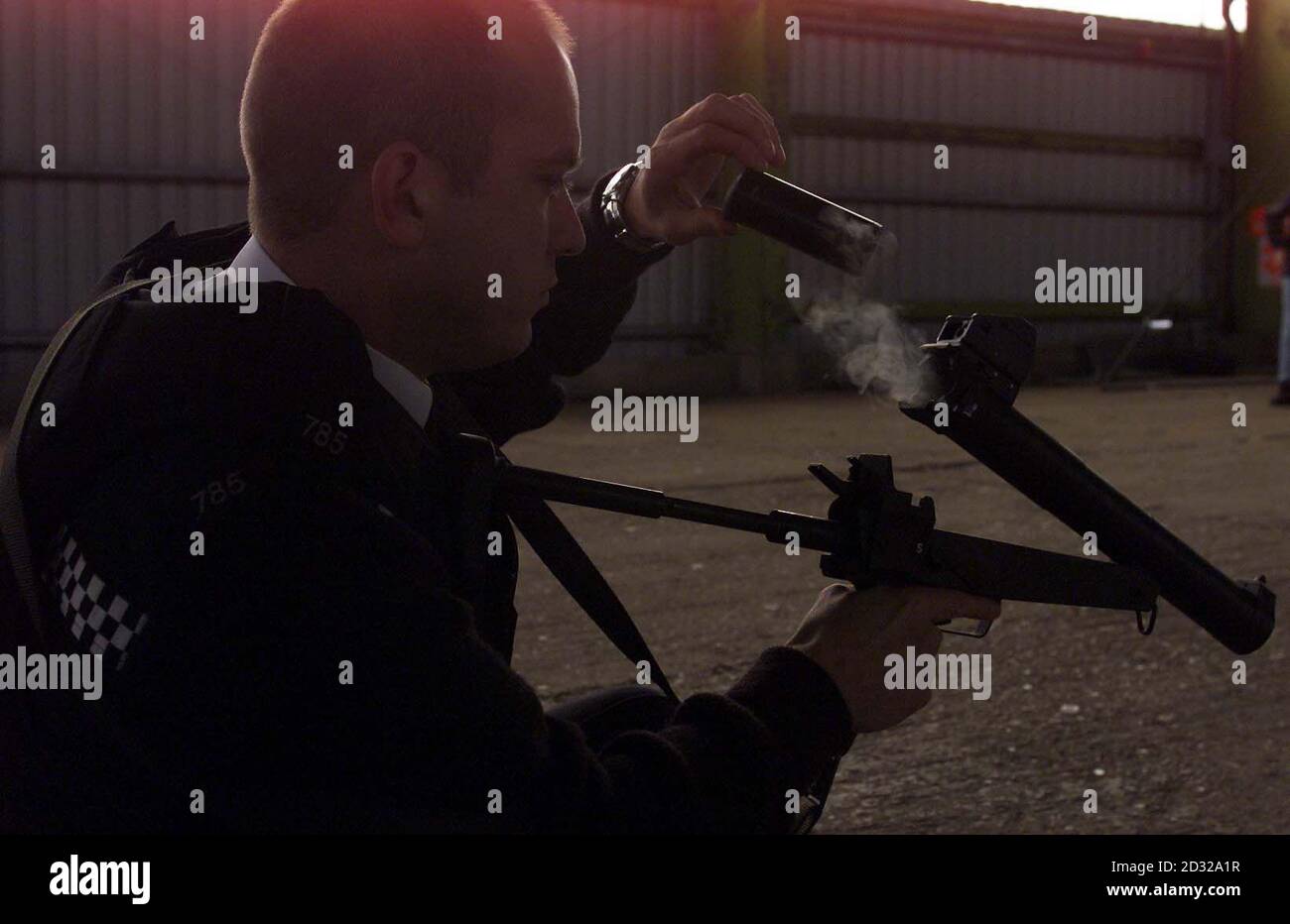 Pc Mick Pinsent from the Firearms Unit of Bedfordshire. Police gives a ...