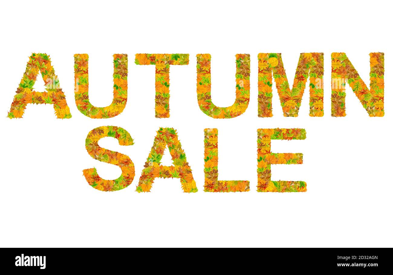 Word autumn made of leaves Stock Photo - Alamy