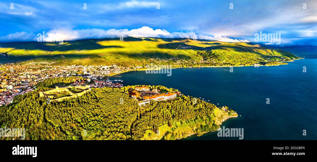 Samuels Fortress and Plaosnik at Ohrid in North Macedonia Stock Photo ...