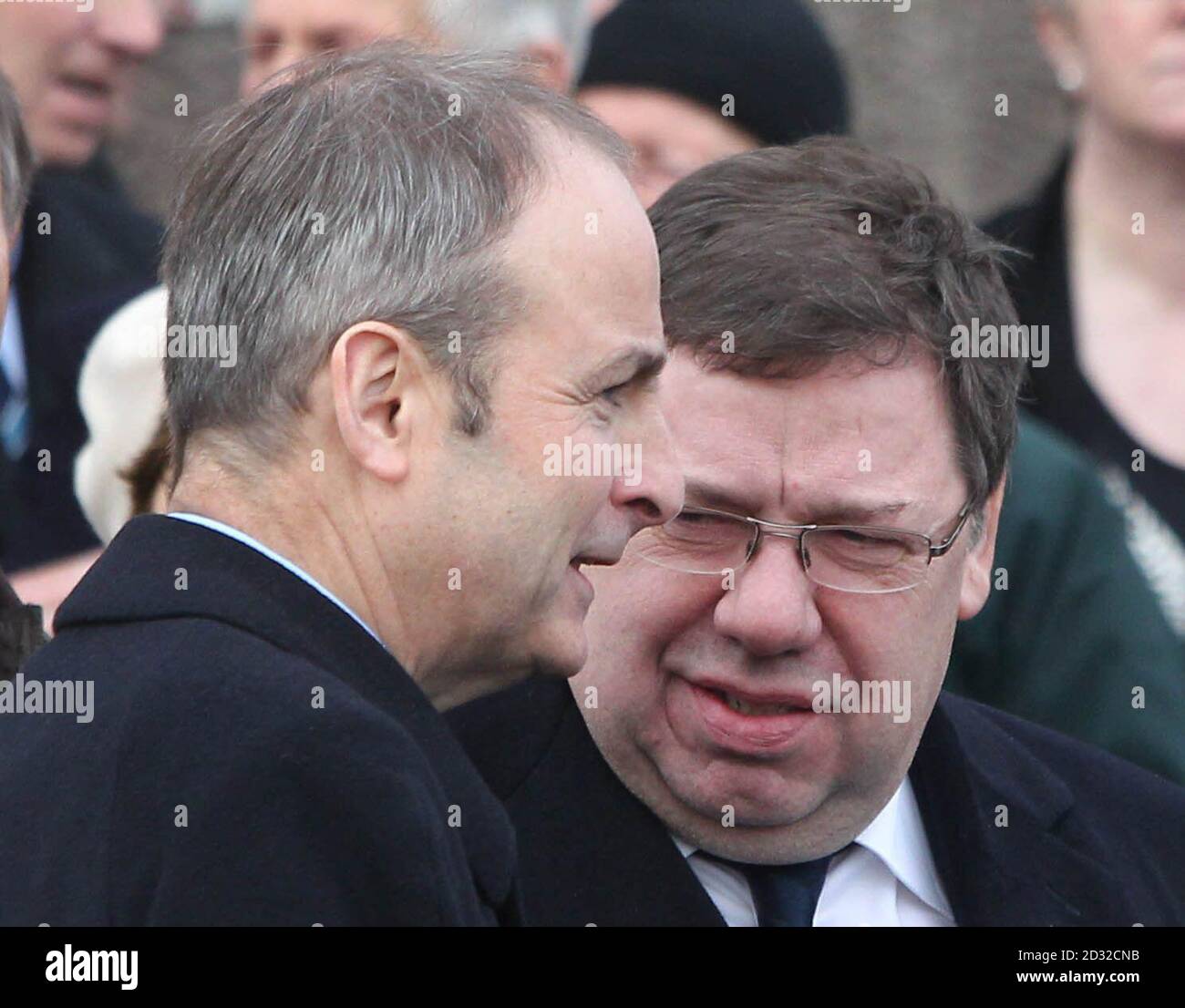 Fianna Fail Leader Micheal Martin and former Taoiseach Brian Cowen ...