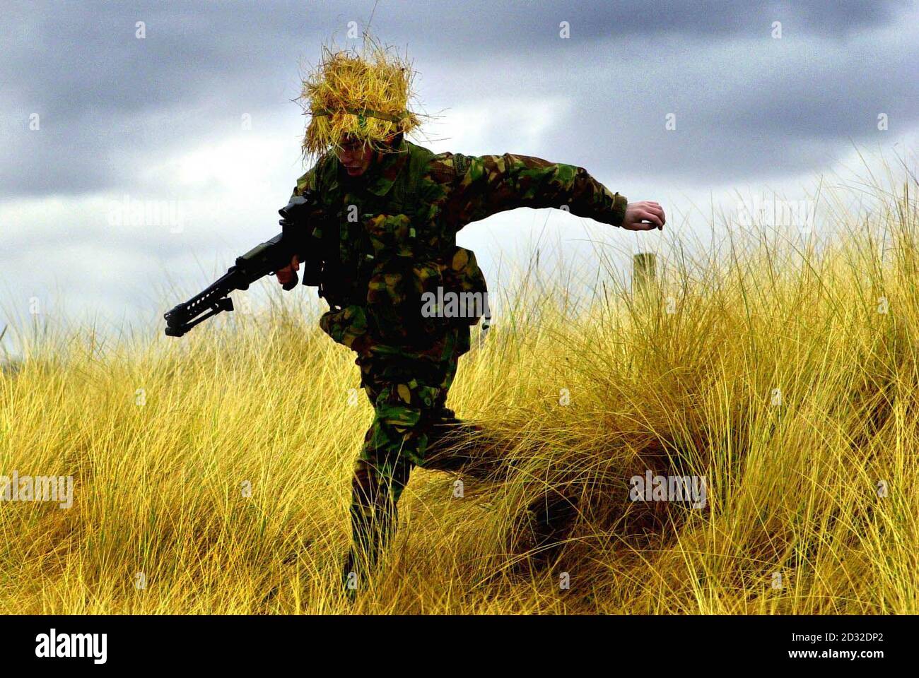 A member of 45 Commando, the Scottish marines unit being sent to ...